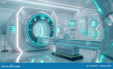 Futuristic Mri Scanner In A Modern Medical Diagnostic Room With