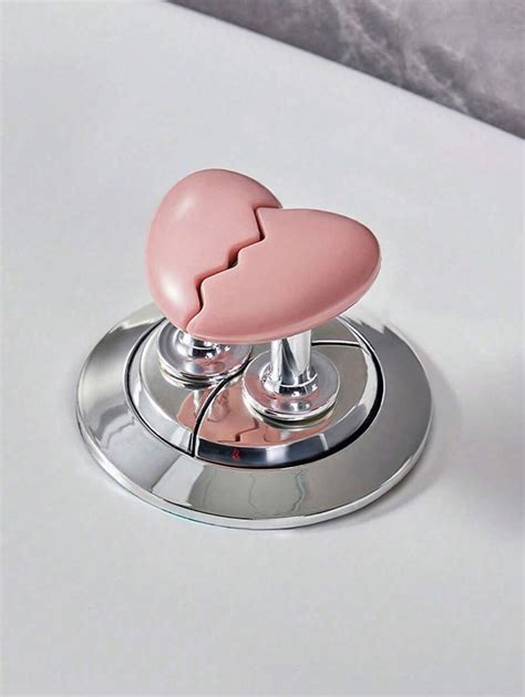 1pc Creative Broken Heart Toilet Flush Push Button Water Tank Button