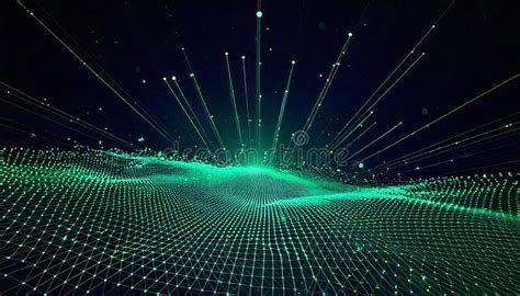 Abstract Technology Particles Forming A Futuristic Mesh Network Background Stock Illustration