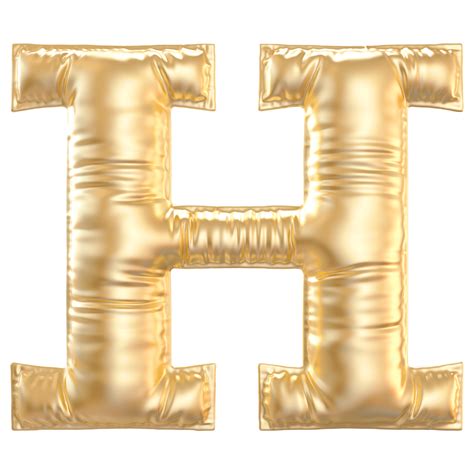 Gold Bubble Letter H Font 3d Render 36305458 Png