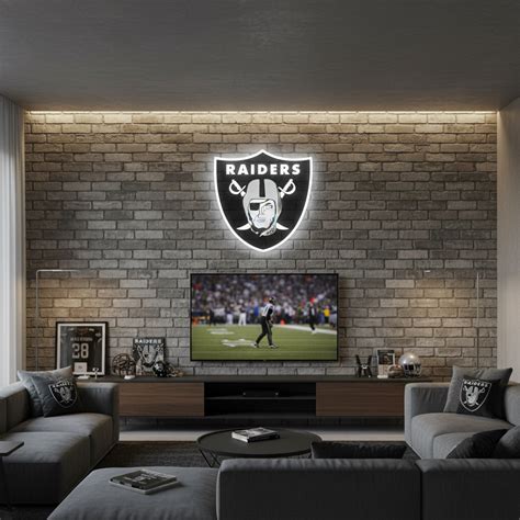 Acrílico Neón Led Las Vegas Raiders Edición Black And White • Oport