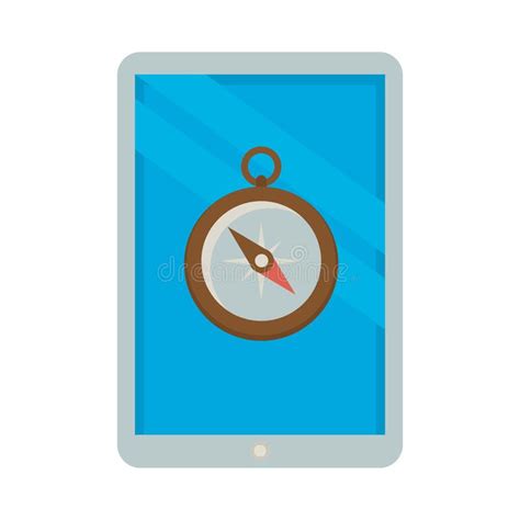 Tablet Device Electronic And Compass Guide Stock Vector Illustration Of Information Modern