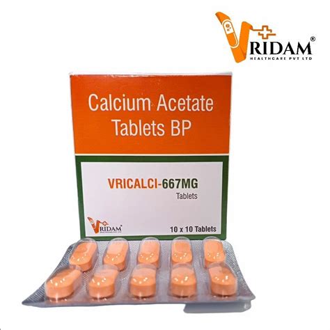 Calcium Acetate 667mg Tablet At ₹ 4125stripe Calcium Tablet In