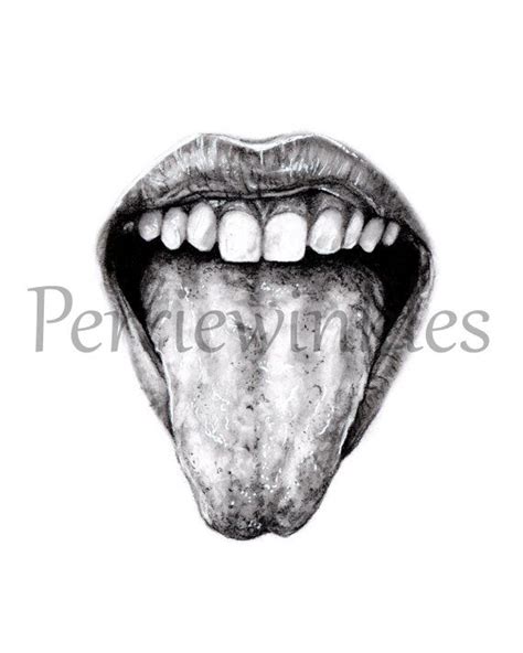 Open Mouth With Tongue Out Drawing Mouth And Tongue Drawing