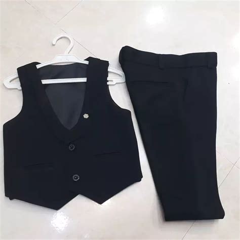 خرید و قیمت جلیقه و شلوارژیله و شلوار پسرانه در دورنگ مشکی و خاکستری