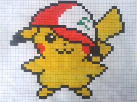 Картинки по клеточкам Пикачу