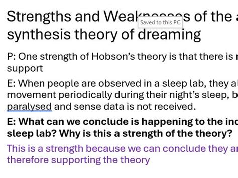 Gcse Edexcel Psychology Activation Synthesis Theory Teaching Resources