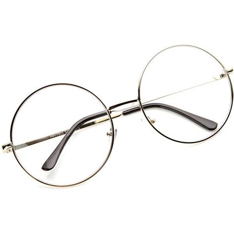 Vintage Era Super Large Round Circle Metal Clear Lens Glasses 8714
