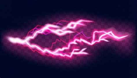 투명 한 배경에 고립 번개 섬광 프리미엄 벡터