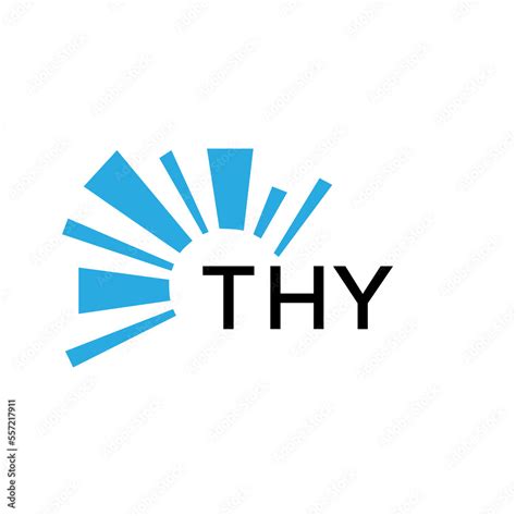Vetor De Thy Letter Logo Thy Blue Image On White Background And Black Letter Thy Technology