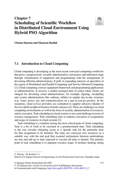 Pdf Scheduling Of Scientific Workflow In Distributed Cloud
