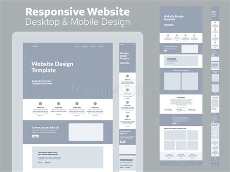 Website And Mobile Wireframe Design Landing Page Template For 2025 In 2025 Wireframe Design