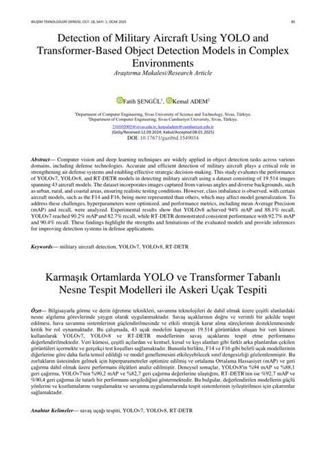 Pdf Detection Of Military Aircraft Using Yolo And Transformer Based Object Detection Models In