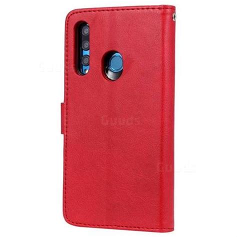 Retro Greek Detachable Magnetic PU Leather Wallet Phone Case For Huawei P Smart Red