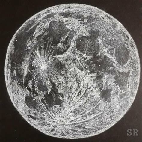 Made A Picture Of The Moon Using White Crayon On Black Paper Rdrawing