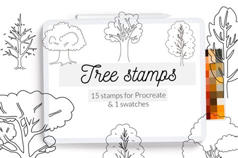 Tree Stamp Brushes For Procreate By LettersClipArt TheHungryJPEG