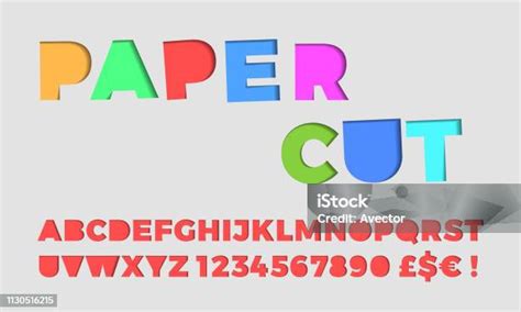 종이 잘라 편지 글꼴 벡터 Papercut 3d 알파벳 0명에 대한 스톡 벡터 아트 및 기타 이미지 0명 공예 교육