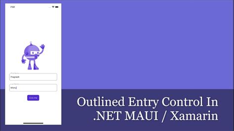 Outlined Entry Control In Net Maui Xamarin Youtube