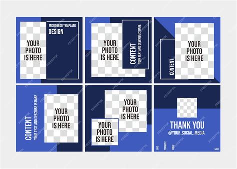 Premium Vector Blue Carousel Template Design