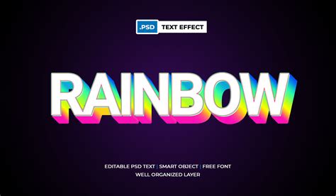 Rainbow Text Effect Graphic By Booooool · Creative Fabrica