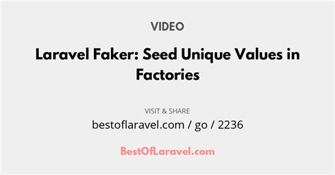 Seed Unique Values In Laravel Faker Factories