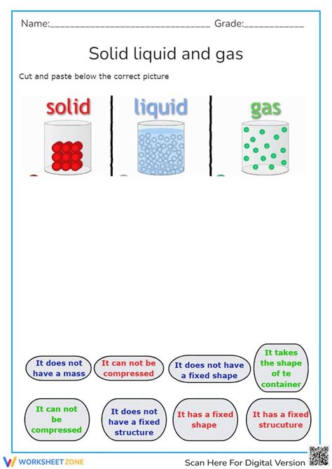 Solid Liquid Gas Worksheet