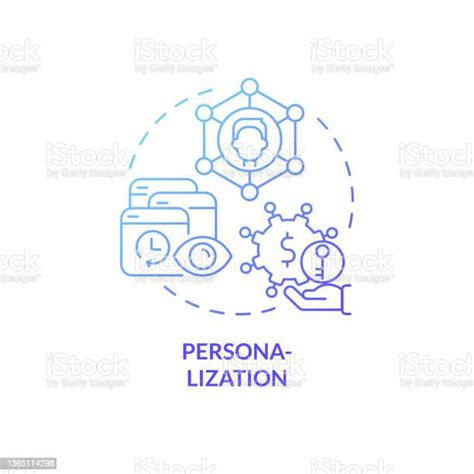 Personalization Blue Gradient Concept Icon Stock Illustration