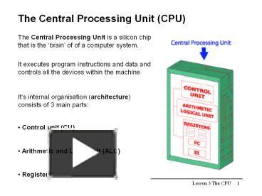 The Central Processing Unit CPU Presentation Free To View