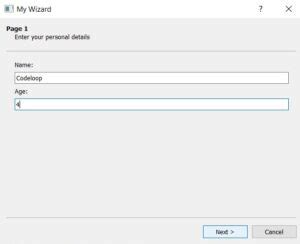 PyQt GUI Creating Wizard Page With QWizard Codeloop