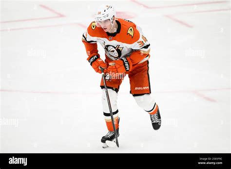 Anaheim Ducks Defenseman Pavel Mintyukov 34 In Action During The
