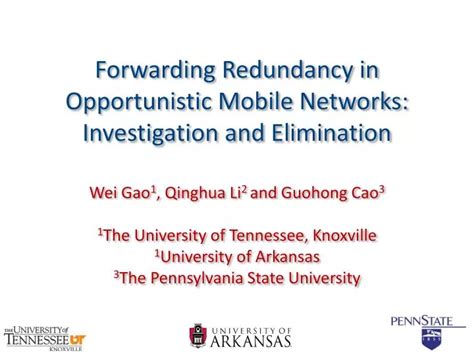 Ppt Forwarding Redundancy In Opportunistic Mobile Networks Investigation And Elimination