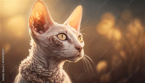 Cornish Rex Cat Beautiful Instagram Photography Generative Ai Stock