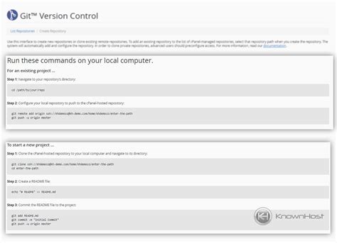 How To Use Git Version Control In Cpanel Knownhost