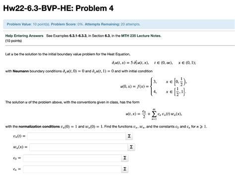 Solved Hw22 6 3 BVP HE Problem 4 Problem Value 10 Chegg Com