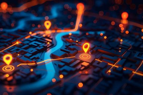 Digital Gps Location On Map With Pin Route Path Concept Premium Ai Generated Image