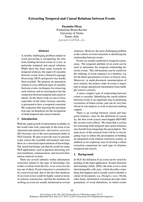 Pdf Extracting Temporal And Causal Relations Between Events