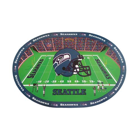 Seattle Seahawks Nfl Helmet Stadium Placemat Set Dragon Sports