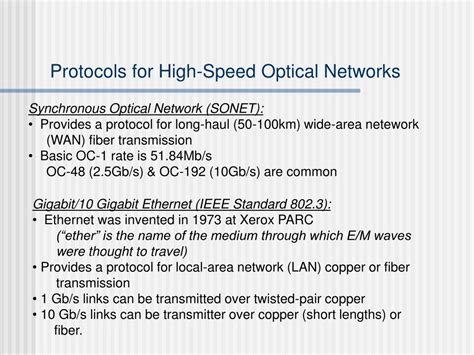 Ppt Providing Infrastructure For Optical Communication Networks Powerpoint Presentation Id