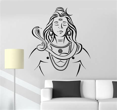 Vinyl Wall Decal Lord Shiva Hinduism India God Religion Stickers Uniqu