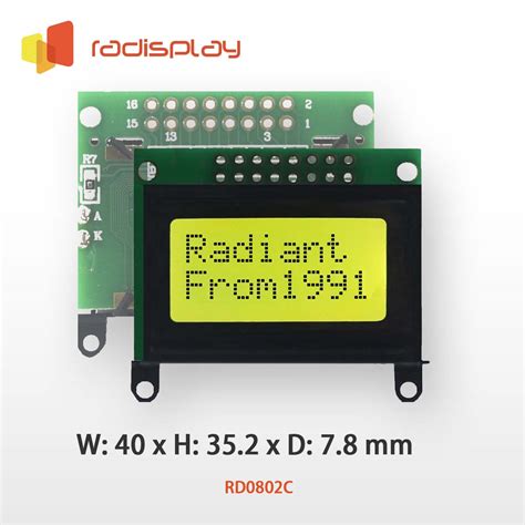 small 8x2 lcd display module 0802 character alphanumeric display