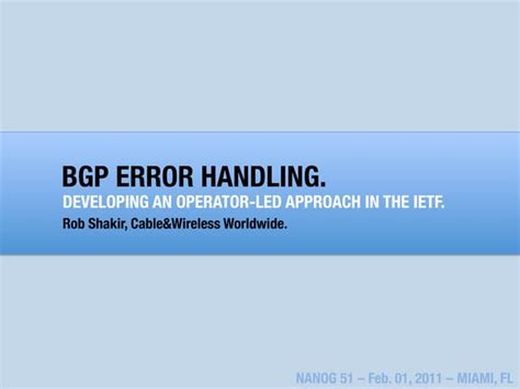 Bgp Error Handling Nanog 51 Pdf