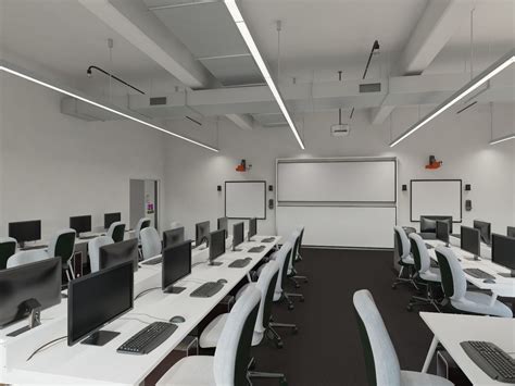 Computer Laboratory Classroom Contemporary Interior Scene V8 3d Model