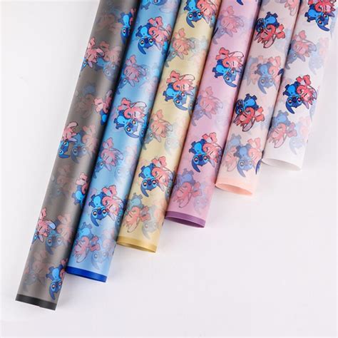 Lilo And Stitch Flower Wrapping Paper For Bouquet Packaging