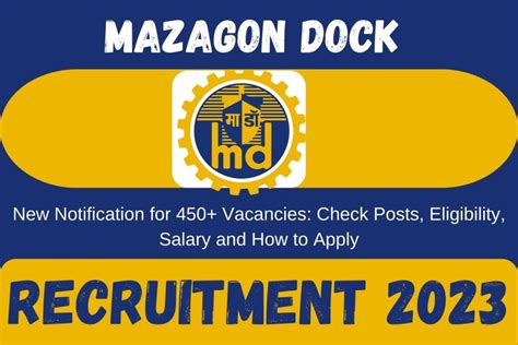 Mazagon Dock Recruitment 2023 New Notification For 450 Vacancies