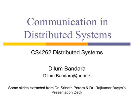Chapter 4 Communication In Distributed System Ppt