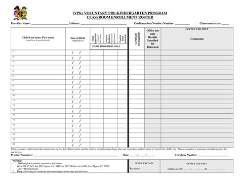 Free Printable Class Roster Templates Excel Word Pdf Editable