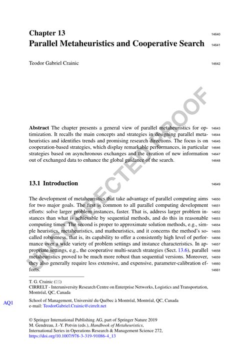 Pdf Parallel Meta Heuristic Search