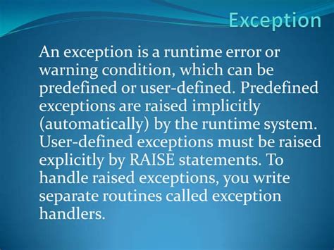 Exception Ppt