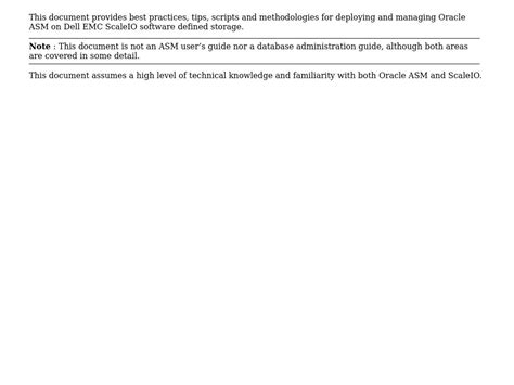 scope oracle asm on scaleio best practices dell technologies info hub