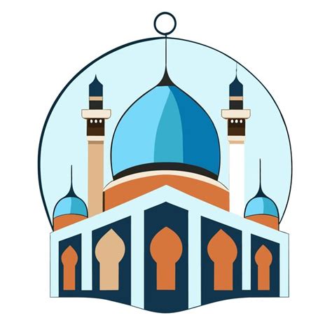 순수한 ⁇ 색 의 이슬람 모스크 건축 프리미엄 벡터